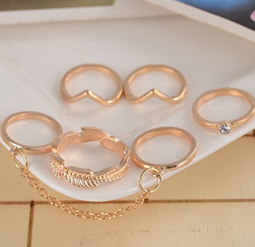 Cinderella Collection By Shining Diva Set Of 5 Gold Plated Mid Finger ...