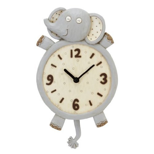Amazon.com: Juliana Resin Wall Clock with Pendulum Elephant (W7601 ...