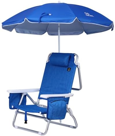 Amazon.com: SUNFLOW Beach Chair with Sun Shade and Drink Holder ...