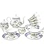 Amazon.com | LE POTOCIO Bone China Tea Set, 21-Pieces Porcelain Tea Set for Adults, Tea Cups And ...