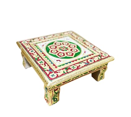 Handicrafts Wooden chowki | Bajot Wooden | Pooja chowki | Pooja bajot ...
