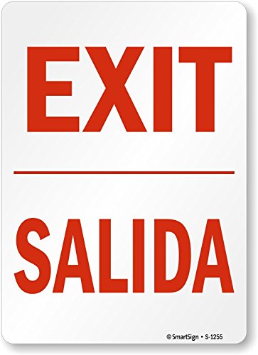 SmartSign “Exit” Bilingual Sign | 10" x 14" Plastic : Amazon.in ...