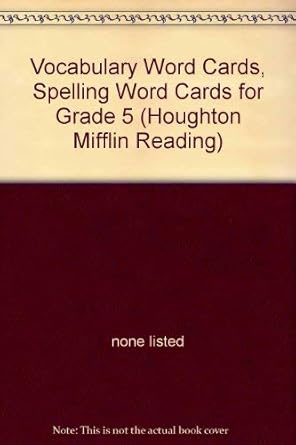 Vocabulary Word Cards, Spelling Word Cards for Grade 5 (Houghton ...