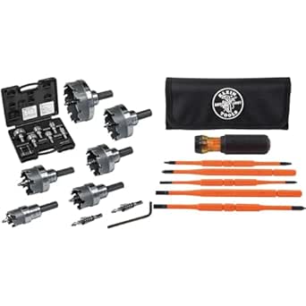 Klein Tools 31873 Heavy Duty Hole Cutter Kit, Includes Carbide Hole ...
