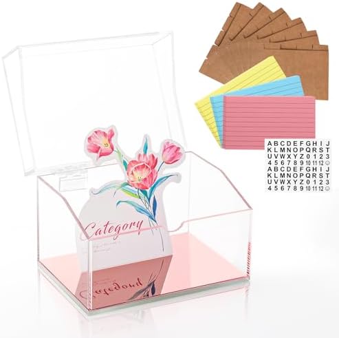 Amazon.com: 3 x 5 Inch Acrylic Index Card Holder Clear Flash Card ...