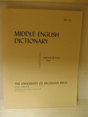 Amazon.com: Middle English Dictionary (Volume O.1): 9780472011513 ...
