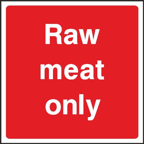 100mmx100mm Raw Meat Sign [Sticker Self Adhesive Vinyl] Hotel Catering ...