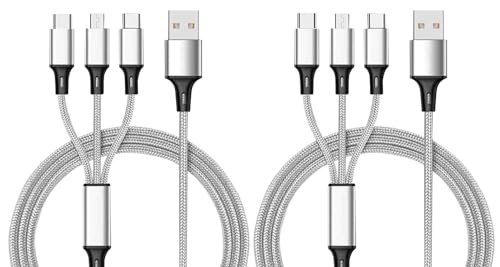 2pack Multi Charging Cable 3 in 1 Multi Charger Nylon Braided Multiple ...