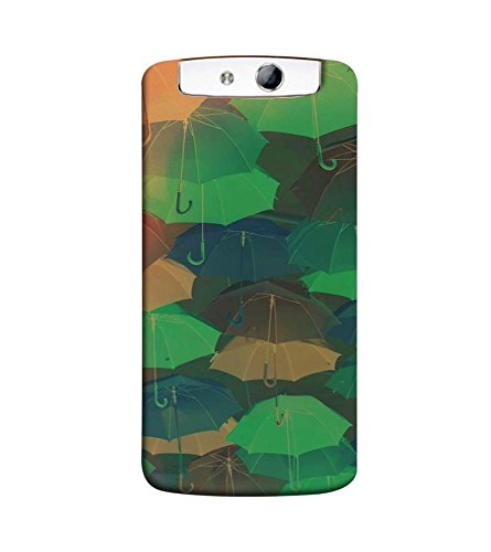 Fuson colourful umbrella theme Designer Back Case Cover forOppo N1-3DQ ...