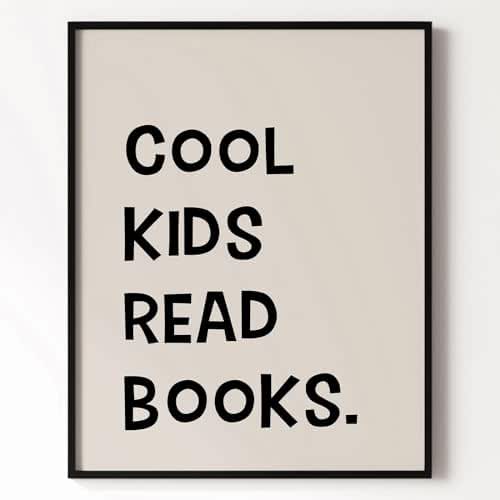Amazon.com: Cool Kids Read Books Reading Quote Sign Print, Bookworm ...