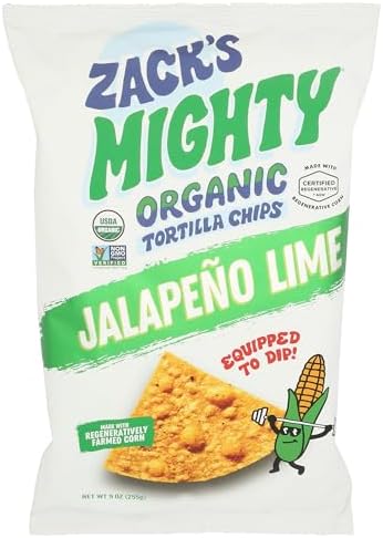 Amazon.com: Zack's Mighty Organic Jalapeno Lime Tortilla Chips, 9 OZ
