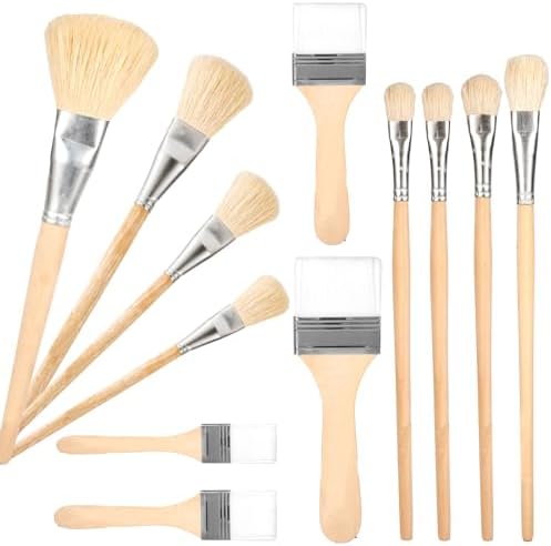 12pcs Gilding Brush Set, Paint Brush Set Acrylic Gold Leaf Brush ...