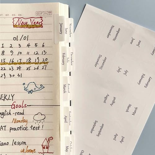 Snapklik.com : Laminated Planner Monthly Tabs, 40 Peel And Stick Tabs ...