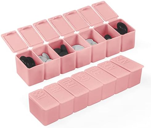 Amazon.com: MOLN HYMY Cute Weekly Pill Box 7 Day, Heart Shaped Pill ...