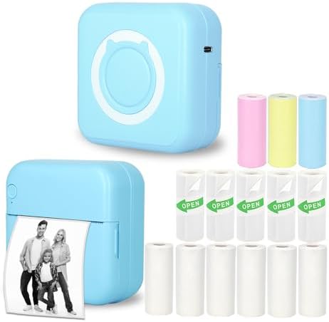 Amazon.com: Vicbear Mini Thermal Inkless Sticker Printer with 14 Rolls ...