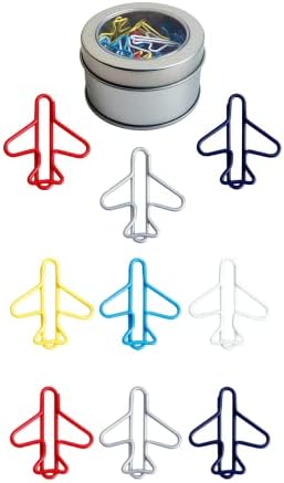 Amazon.com : 50 Pieces Airplane Paper Clips 6 Colors Airplane Bookmark ...