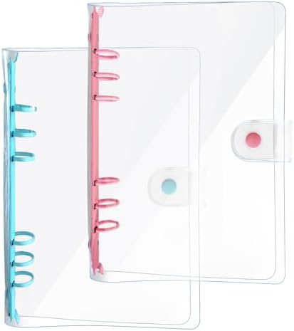 DY.2ten 2 Pcs A6 Soft PVC Binder with 6 Rings, Ring Binder Cover for ...
