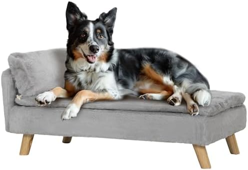 PawHut Dog Sofa, Dog Couch with Pillow, Pet Beds for Medium Dogs with ...