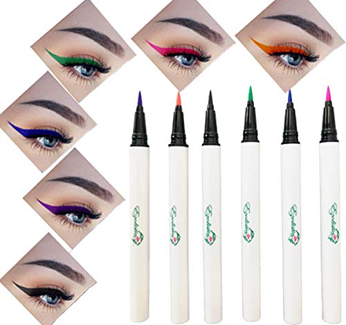 Amazon.com : ezolistic Magic Eyeliner Pen 6 Colors Set 2 in 1 Self ...