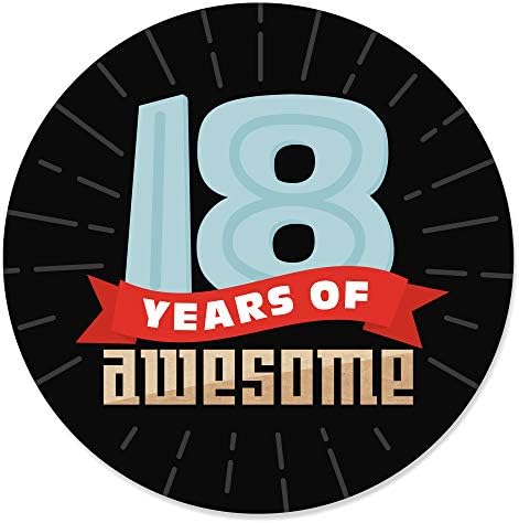 Amazon.com: Big Dot of Happiness Boy 18th Birthday - Eighteenth ...