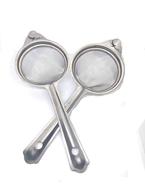 Tea Strainer Stainless Steel, Pack of 2, 9 inch, chai channi for ...
