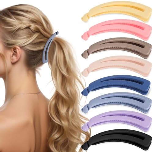 Amazon.com : 6 Pack Small Banana Hair Clips for Women Non Slip Ponytail Banana Clip for Thin ...