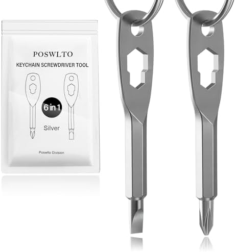 Poswlto Portable Screwdriver Keychain Screwdrivers, Mini Portable ...