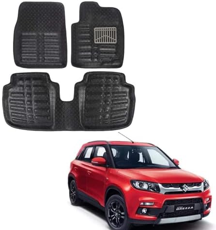Arneja 3D/4D Car Floor Foot mats for Maruti Suzuki New Brezza, PVC ...
