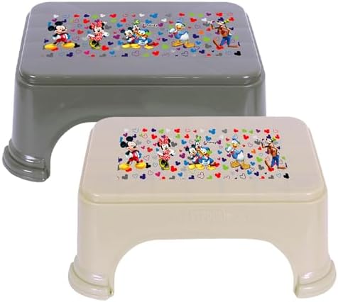 Kuber Industries Disney Team Stool | Bathroom Square Stool | Plastic ...