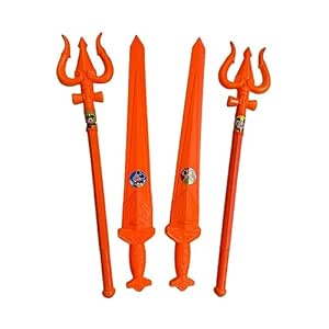 Atishay Retail 4 Pcs Plastic Weapon Toy for Kids | 2 Shiv Trishul & 2 ...