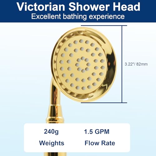 Victorian Shower Head Brass Hand Held Shower Traditional Telephone ...