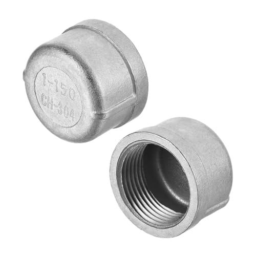 PATIKIL 1″ NPT Pipe Fitting Cap, 2 Pack 304 Stainless Steel Pipe Cap ...