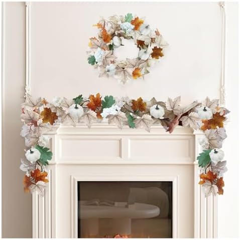 Amazon.com: winemana Fall Garland Decor, Maple Leaves Garlands ...