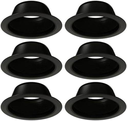 6" INCH RECESSED Lighting Baffle in Black Replaces Halo Juno Capri - 6 ...