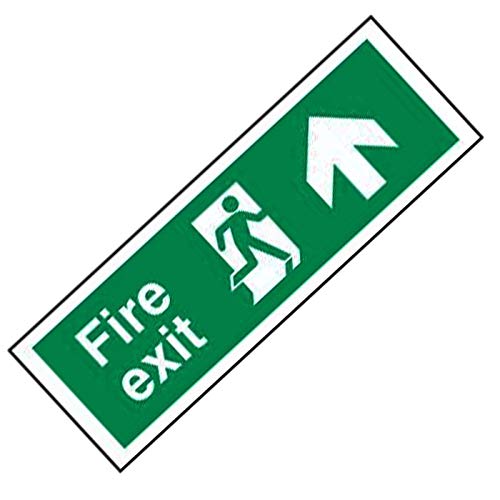 Omex Green Vinyl Fire Exit Sign Up Arrow (12 X 6 Inch) : Amazon.in ...