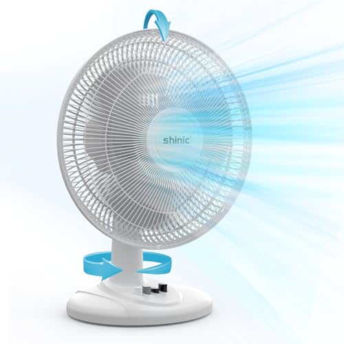 Snapklik.com : Shinic Oscillating Table Fan 12 Inch, Quiet Table Fan