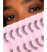 Amazon.com: Short Strip Lashes Natural Eyelashes Wispy Lashes Fluffy ...