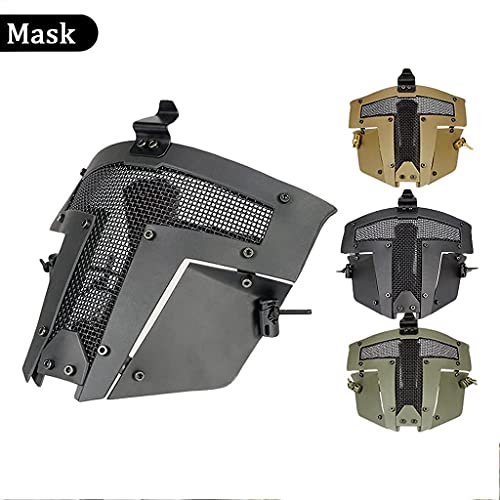 Tactical Airsoft Fast Helmet PJ Type with Metal Mesh Guard Mask for ...