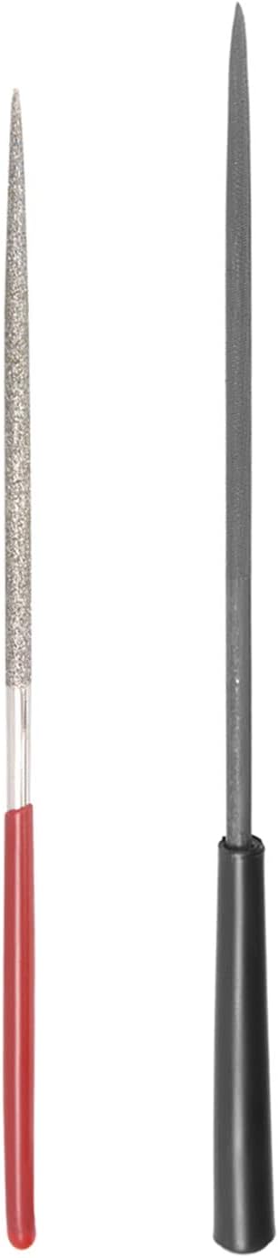 uxcell 2mm x 100mm Round Diamond & 3mm x 140mm Second Cut Steel Round ...