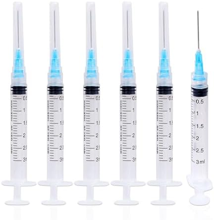 Amazon.com: 30 Pack 3ml Disposable Syringe with 23Ga 1.0 Inch Needle, Luer Lock Syringes ...