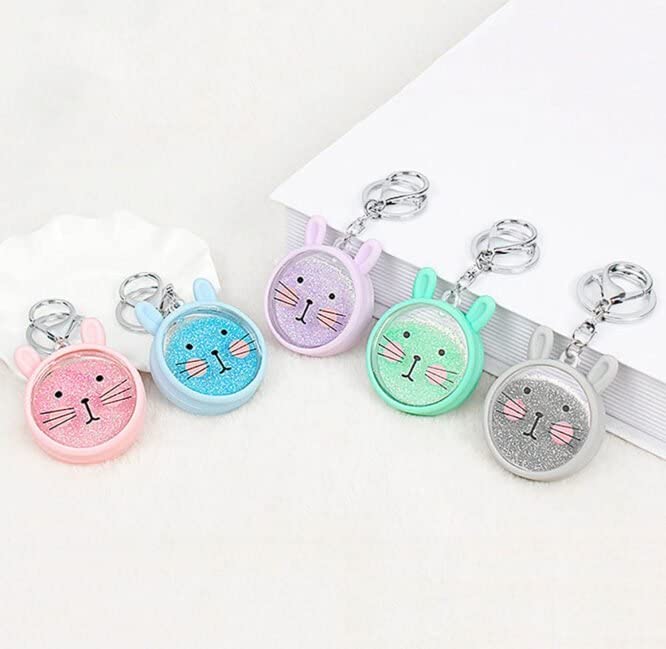 AMANVANI (1 piece) Cute Water Glitter Key chain For Girls Cartoon Key ...