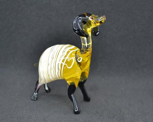 Amazon.com: 3.2" Glass Sheep Figurine - Blown Glass Sheep Sculpture ...