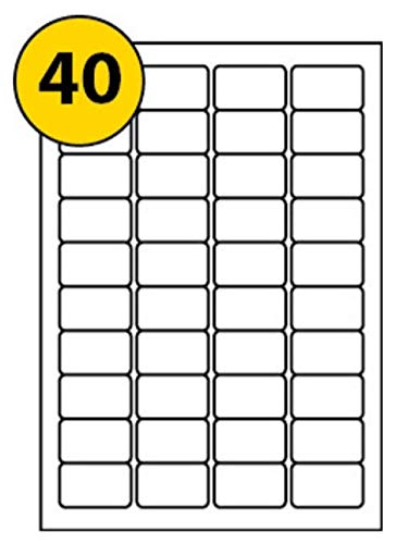 TTC 40 Sticker Labels in A4 Size for Inkjet and Laser Printer (40 ...
