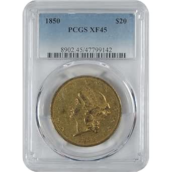 1850 Liberty Head Double Eagle XF 45 PCGS Gold $20 Coin at Amazon's Collectible Coins Store