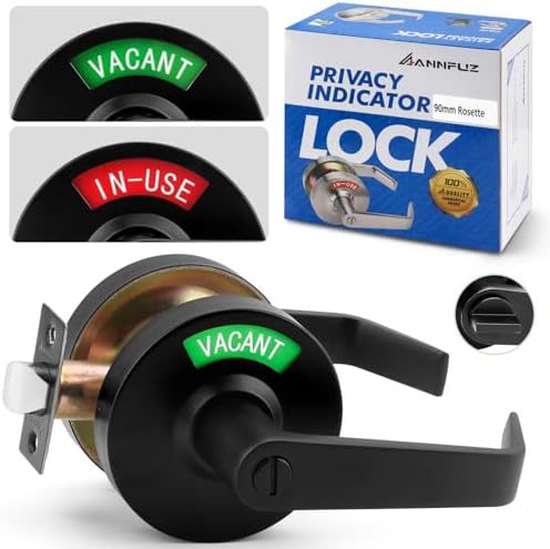 Oakmoore Commercial Door Handle - Vacant Occupied Bathroom Lock | Black ...