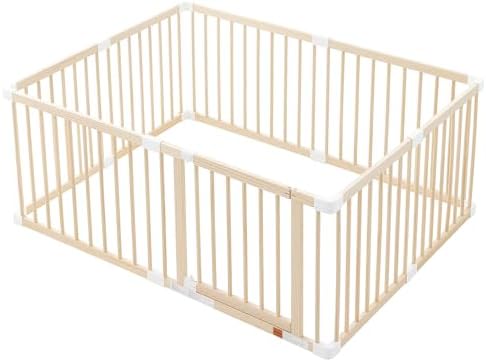 Amazon.com : FDTQP Wooden Playpen, Baby Gate Play Yard Foldable, Baby ...
