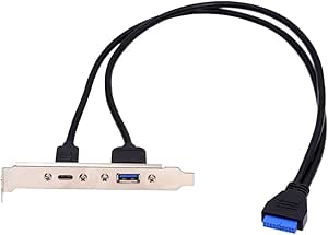 Amazon.co.jp: xiwai デュアルポート USB 3.0 & USB-C Type-C メス - 19/20 ピンヘッダー高速 ...