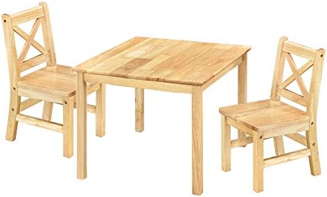Amazon.com: OOOK Solid Wooden Kids Table and Chair Set, Stable and ...