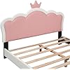 Amazon.com: GYYBED Full Size Upholstered Princess Bed with Crown ...