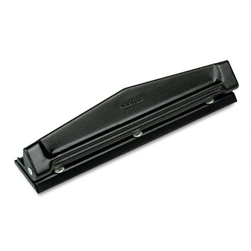 Master 30FB Ten-Sheet Three-Hole Punch, 9/32 Dia. Hole, Steel, Black ...